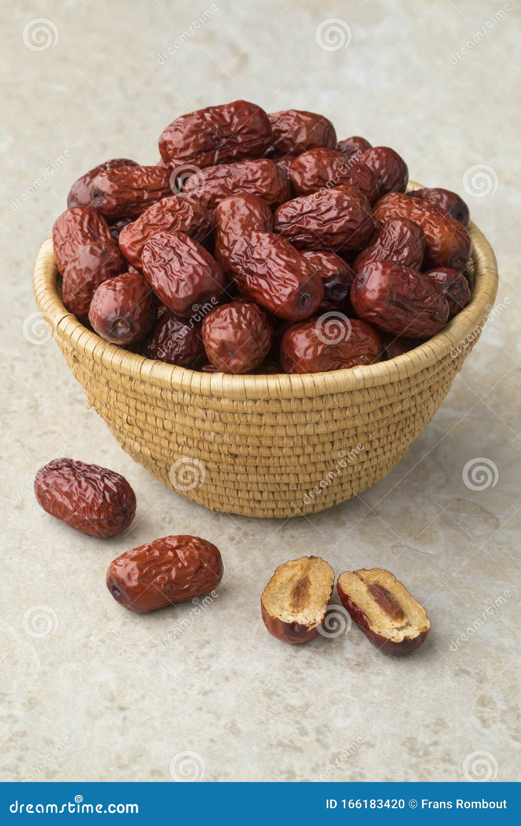 Basket with Chinese Red Dates Stock Photo - Image of food, healthy ...