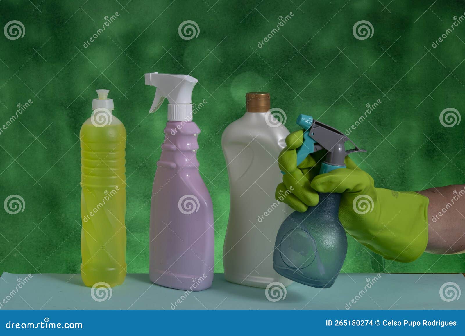 Basket with Cleaning Products for Home Hygiene Use Stock Photo - Image ...