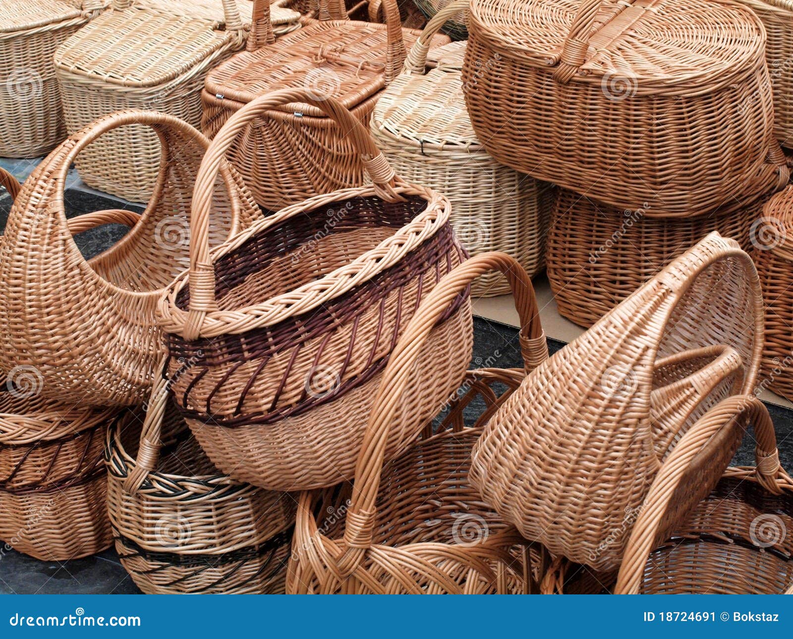 The basket collection stock image. Image of empty, container - 18724691