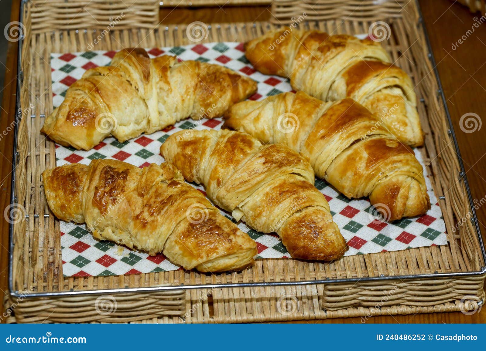 Basket of croissant bread stock photo. Image of cereal - 240486252