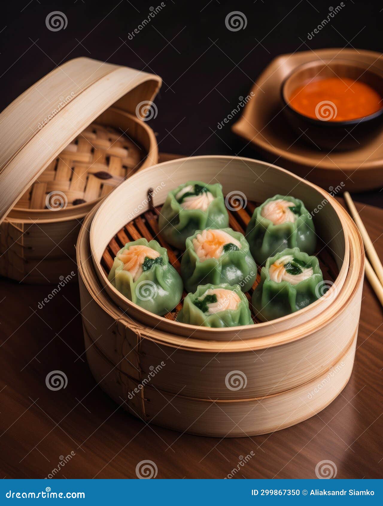 A basket of dim sum stock photo. Image of dish, dinner - 299867350