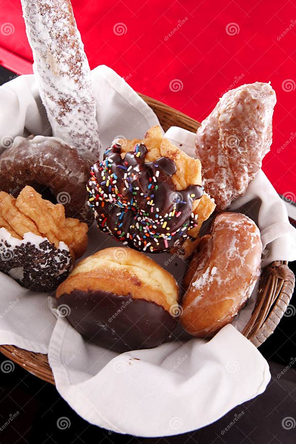 Basket of doughnuts stock photo. Image of cooking, bakery - 9606830