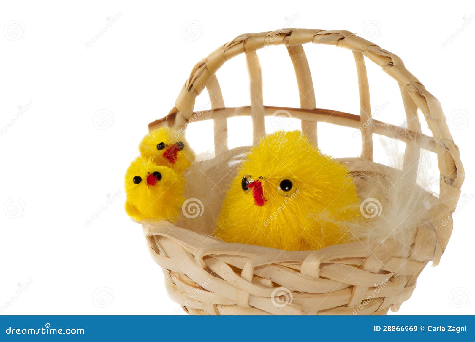 Basket with Easter chicks stock image. Image of background - 28866969