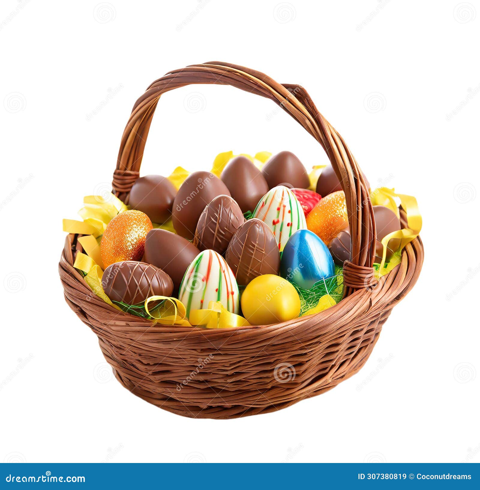 Basket of Easter Egg Shaped Chocolates on Transparent Background, PNG ...