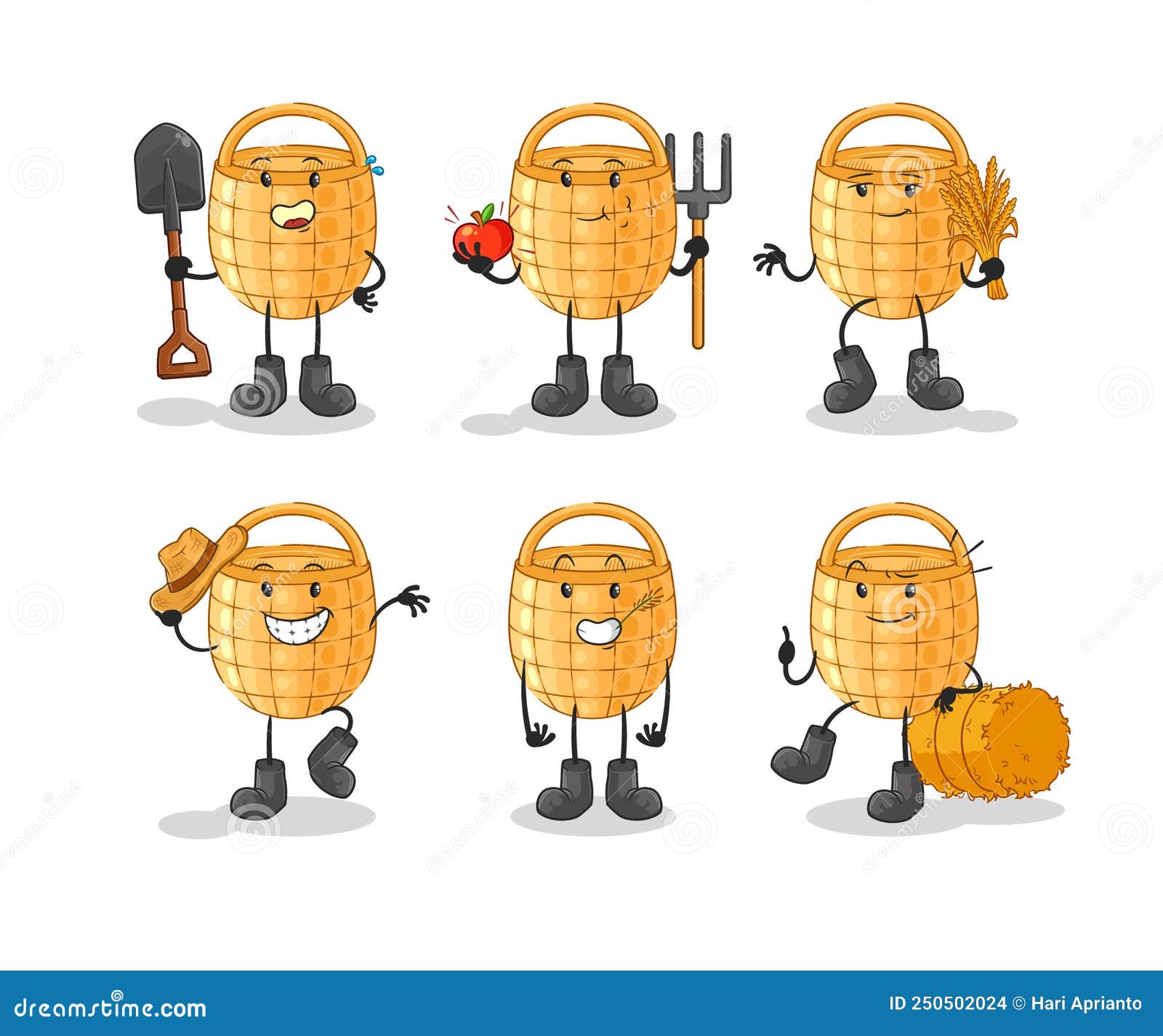 Farmer Group Wheat Harvest Fresh Eco Farm Logo Vector Illustration ...