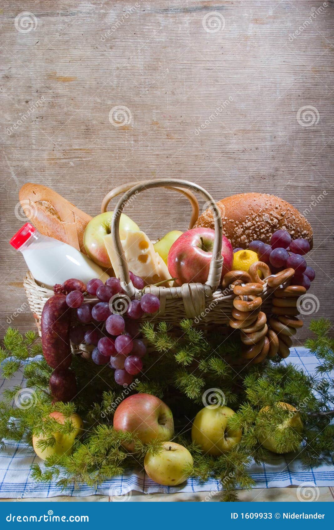 Basket with food stock image. Image of diet, food, round - 1609933