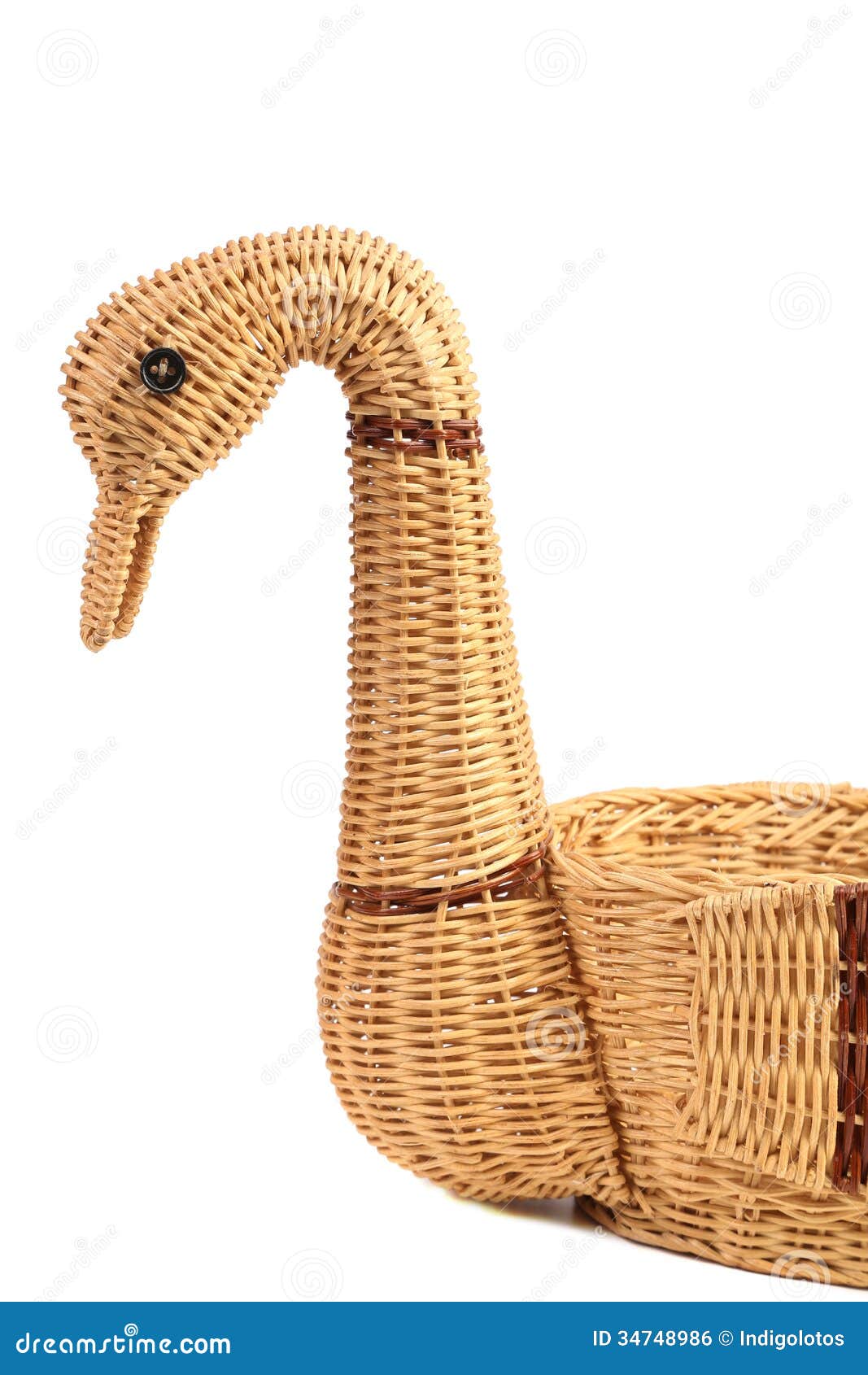Basket in form of swan. stock photo. Image of brown, texture - 34748986