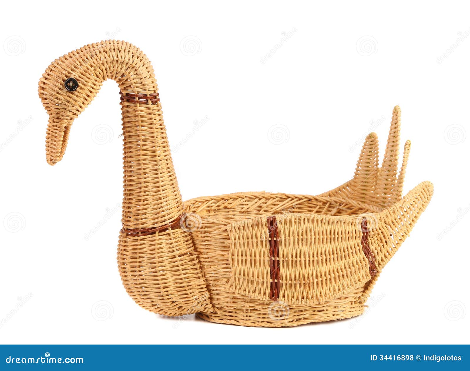 Basket in form of swan. stock photo. Image of handle - 34416898
