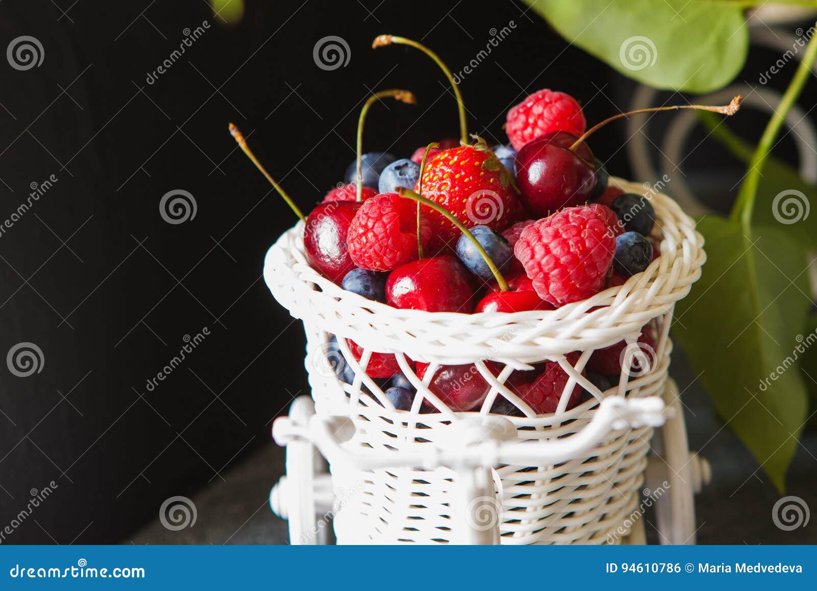Basket with fresh berries stock photo. Image of decoration - 94610786