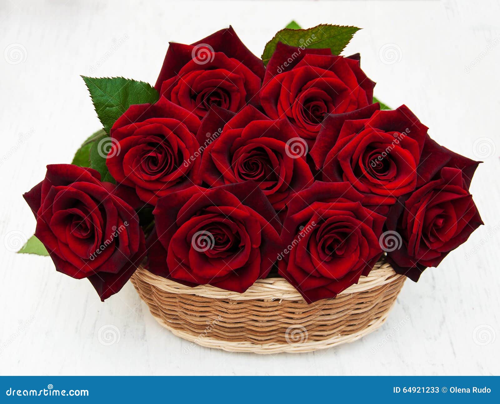 Basket with Fresh Red Roses Stock Image - Image of beautiful, petal ...