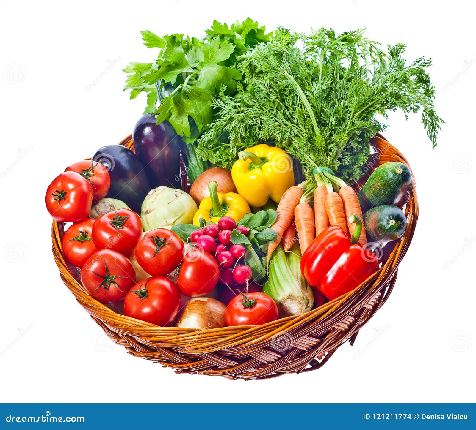 Basket with Fresh Vegetables Stock Photo - Image of herbs, healthy ...