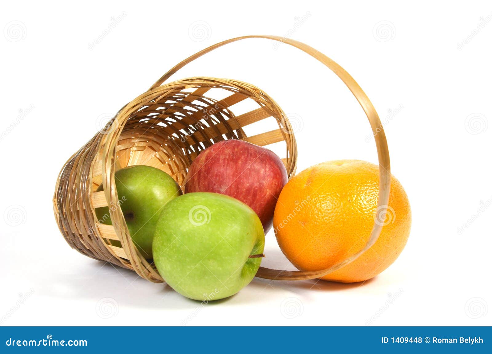 Basket with fruit. stock photo. Image of tasty, colorful - 1409448