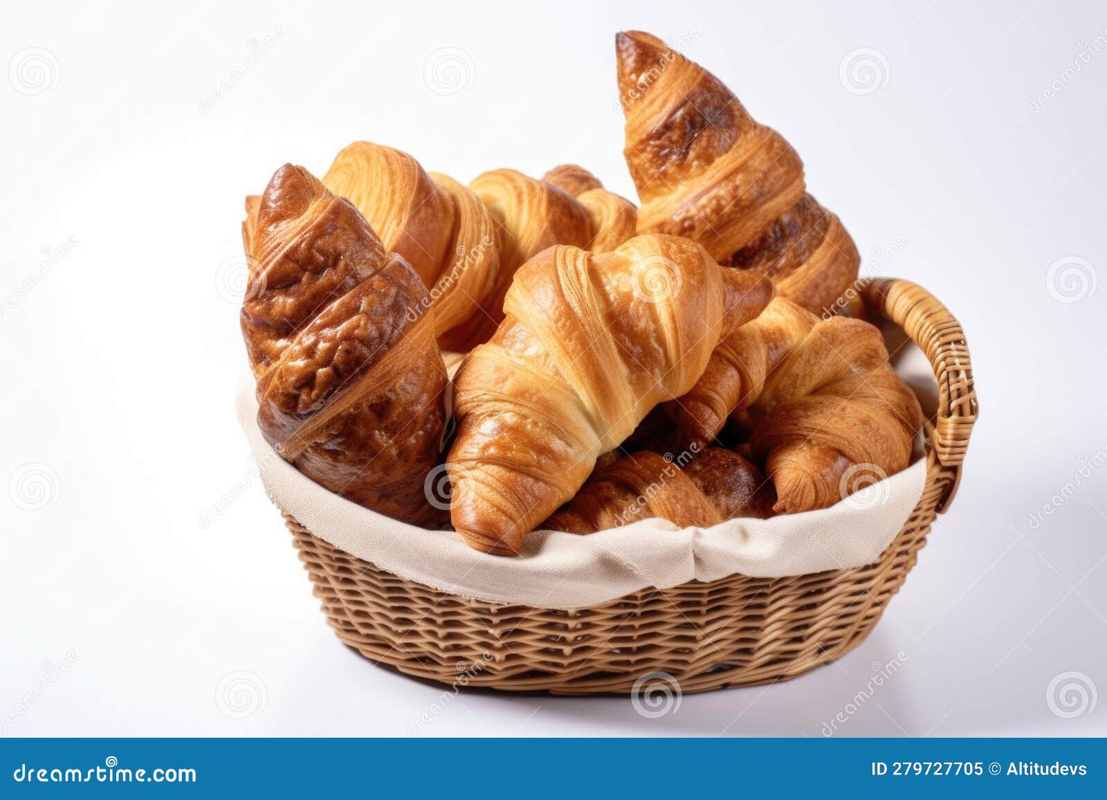 Basket Full of Croissants in Different Shapes and Sizes Stock ...
