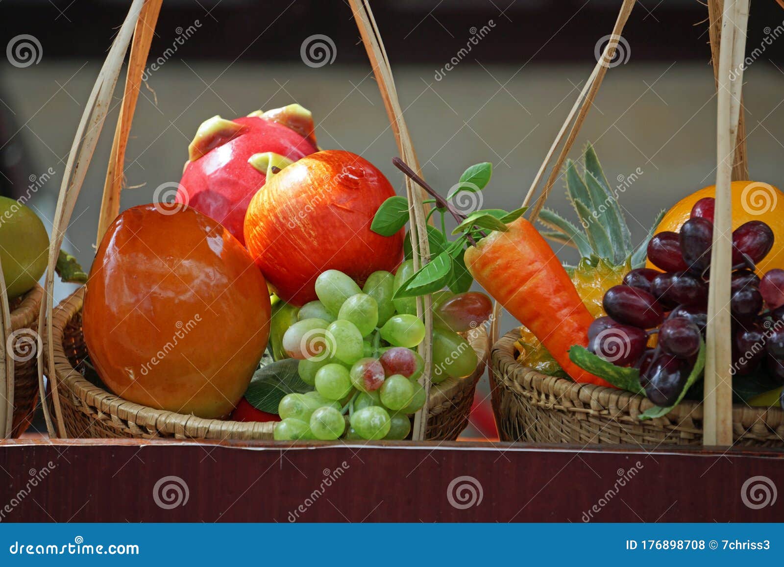 Basket Full of Fresh Fruit and Vegetables Stock Photo - Image of asian ...
