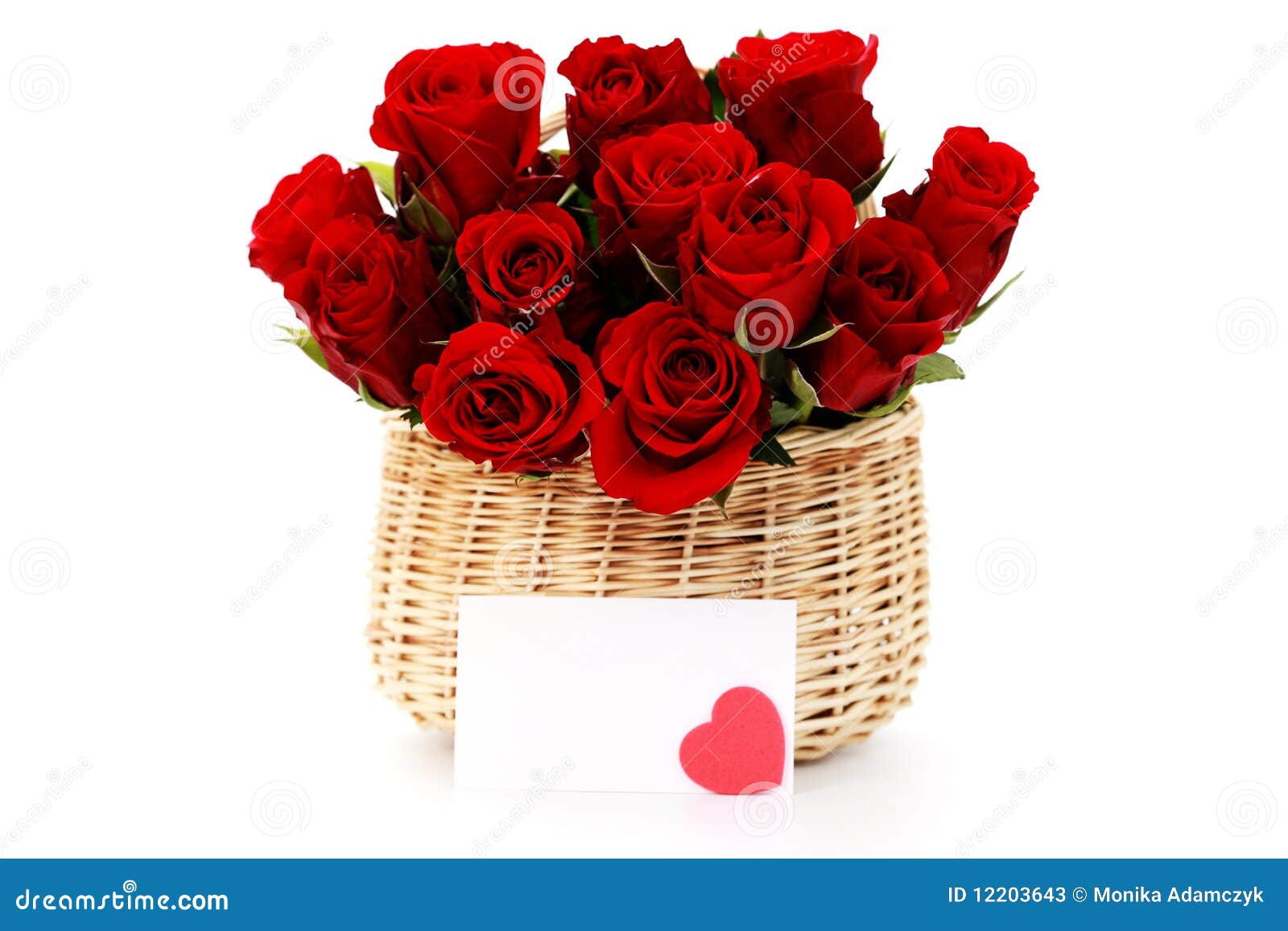 Basket Full Of Red Roses Stock Photos - Image: 12203643