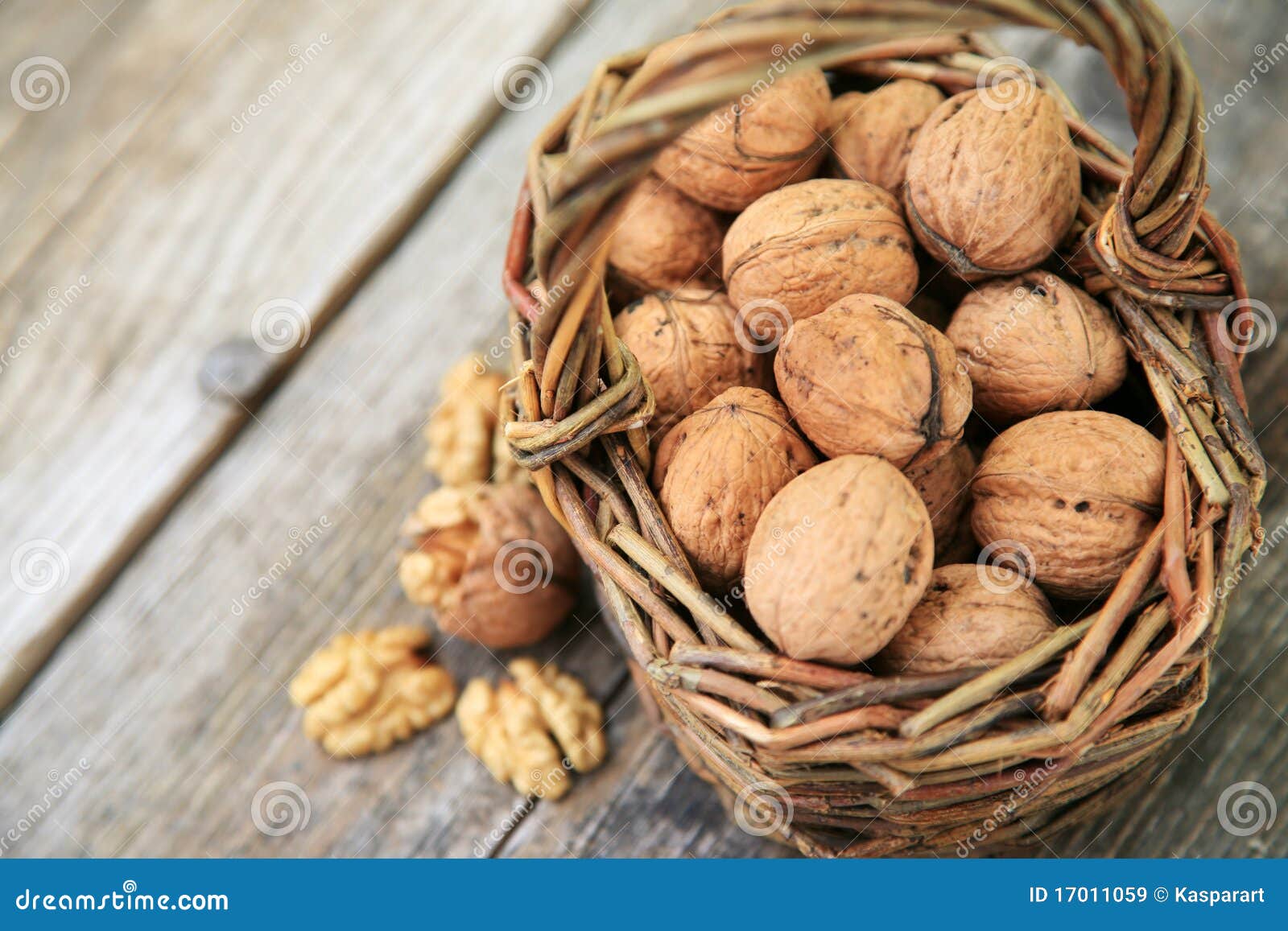 Basket full of walnuts stock image. Image of plank, basket - 17011059