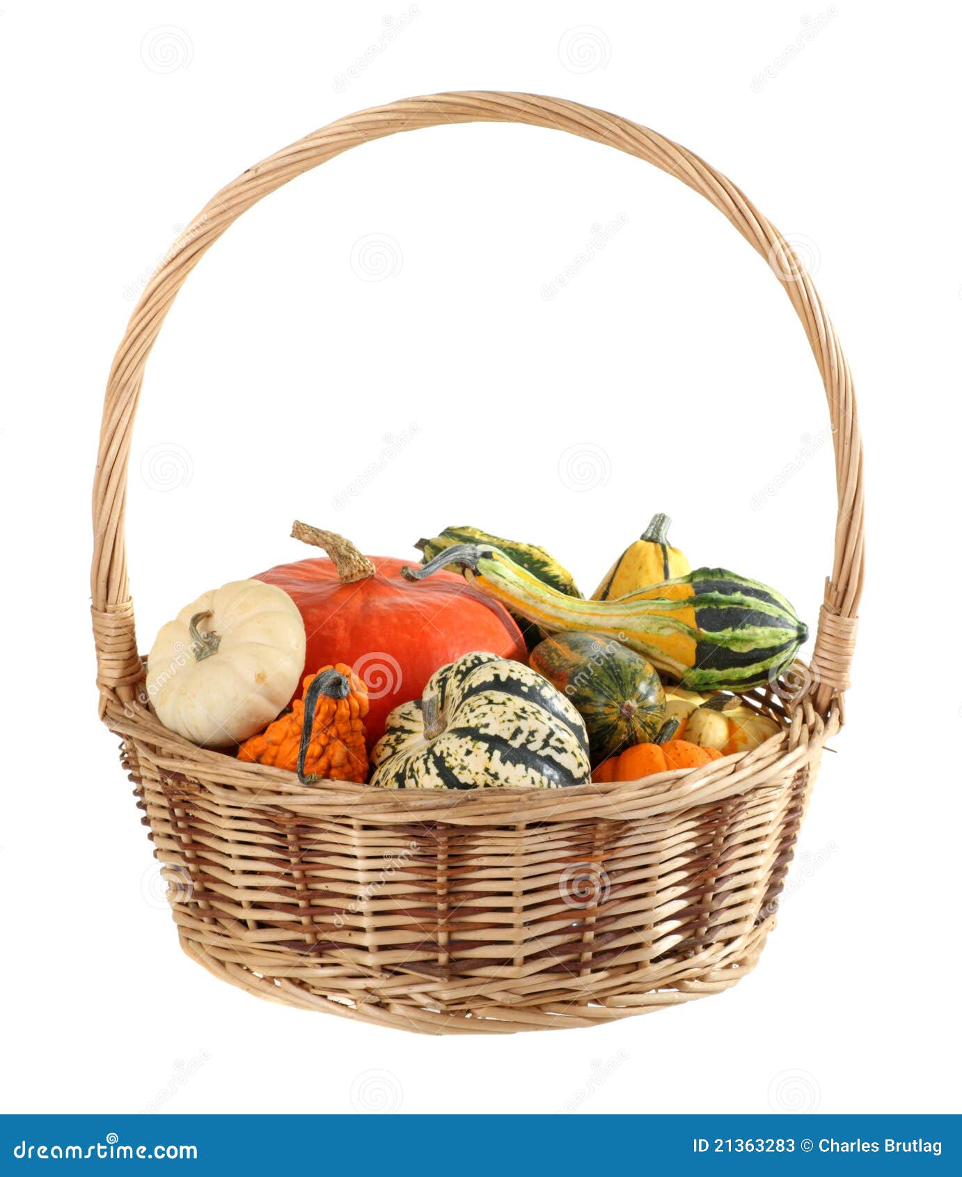 Basket of Gourds Isolated stock image. Image of isolated - 21363283