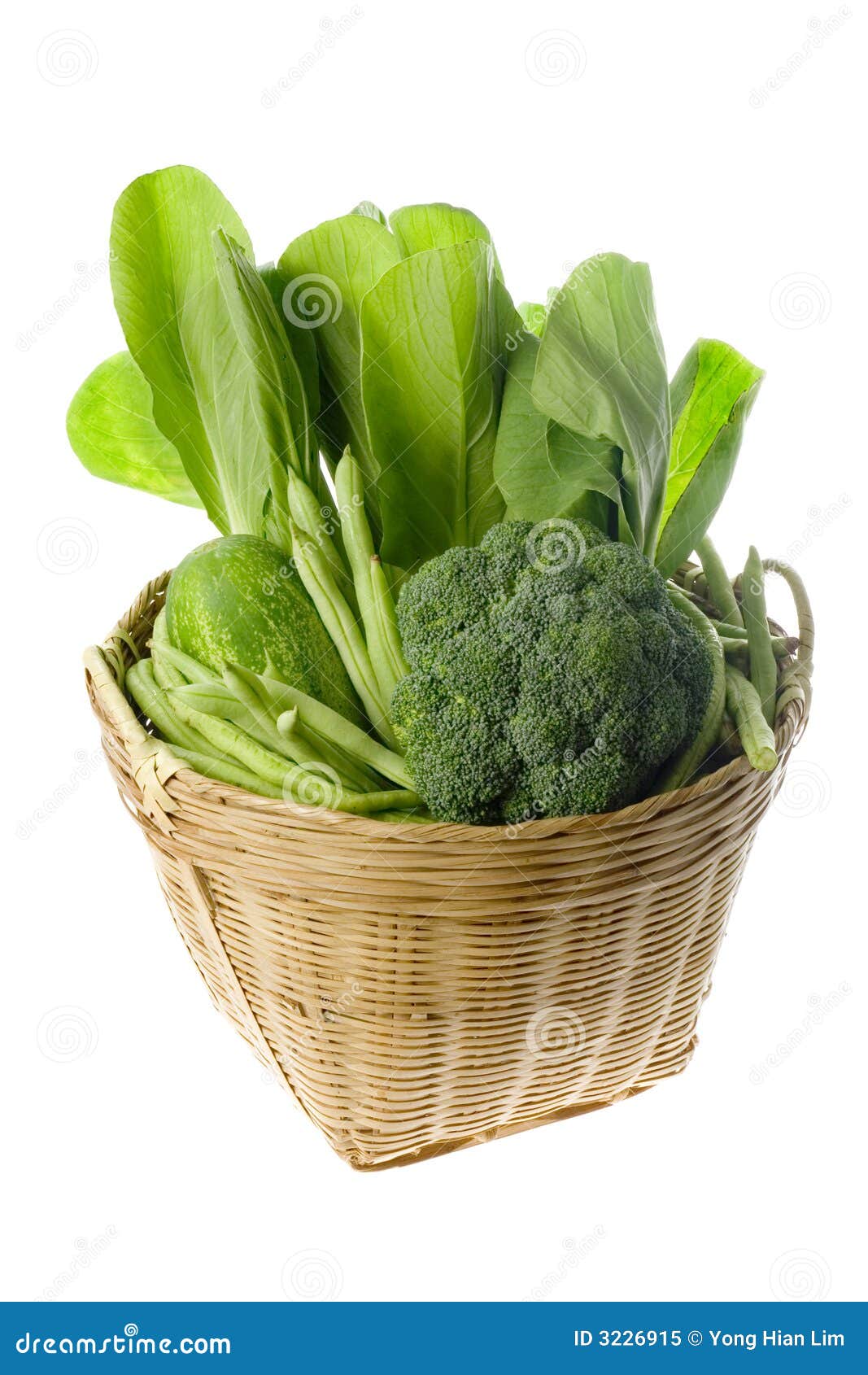 Basket of green vegetables stock image. Image of vegetarian - 3226915