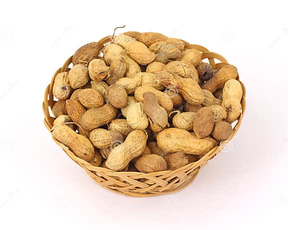Basket of Hard Shell Peanuts Stock Photo - Image of wicker, roasted ...