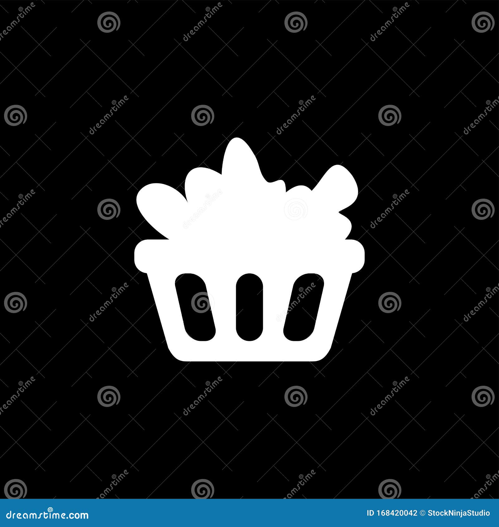 Basket Icon on Black Background. Black Flat Style Vector Illustration ...
