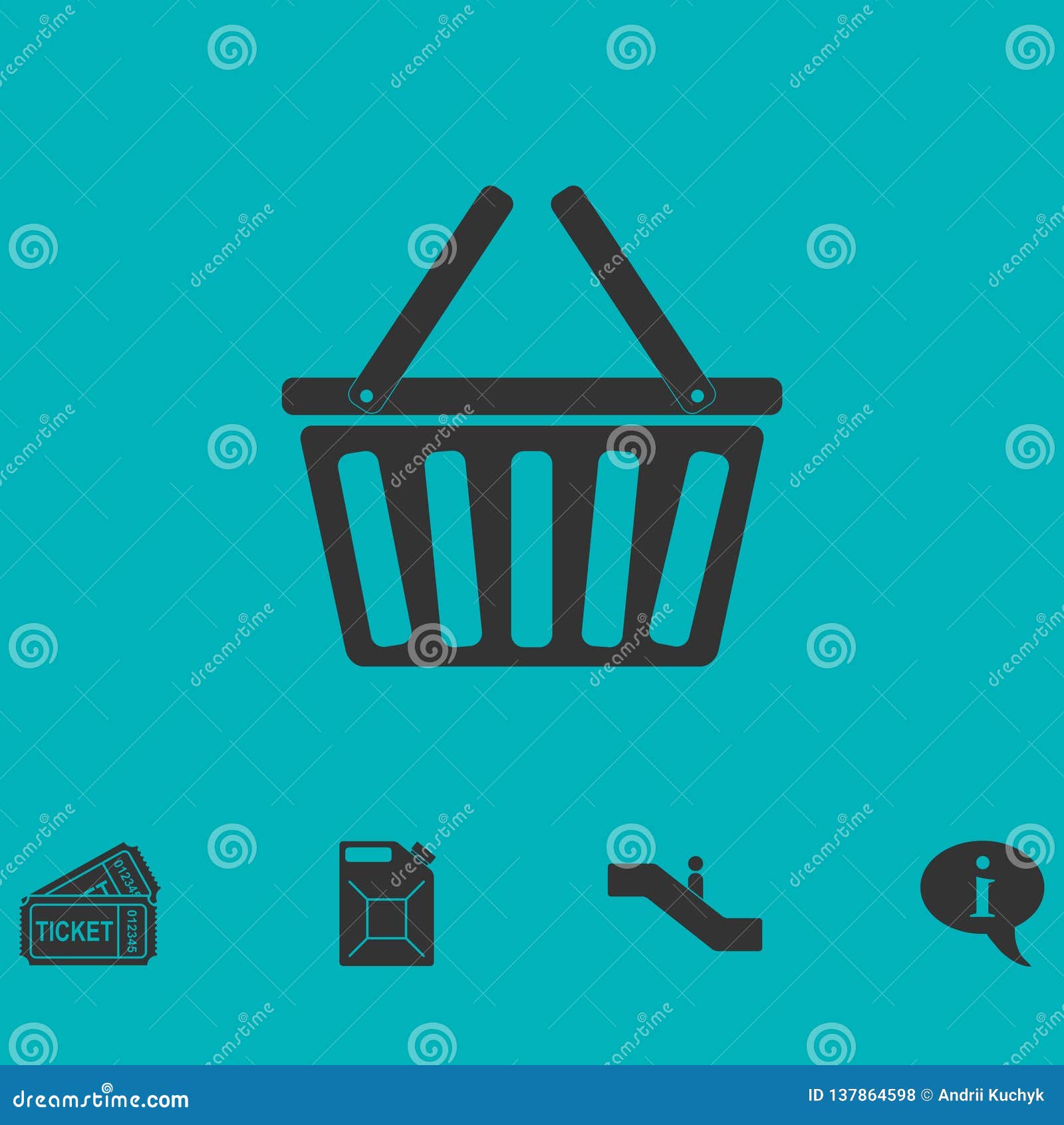 Basket icon flat stock vector. Illustration of basket - 137864598