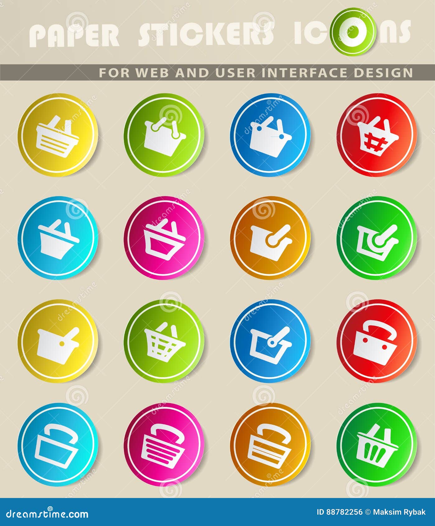 Basket icon set stock illustration. Illustration of ecommerce - 88782256