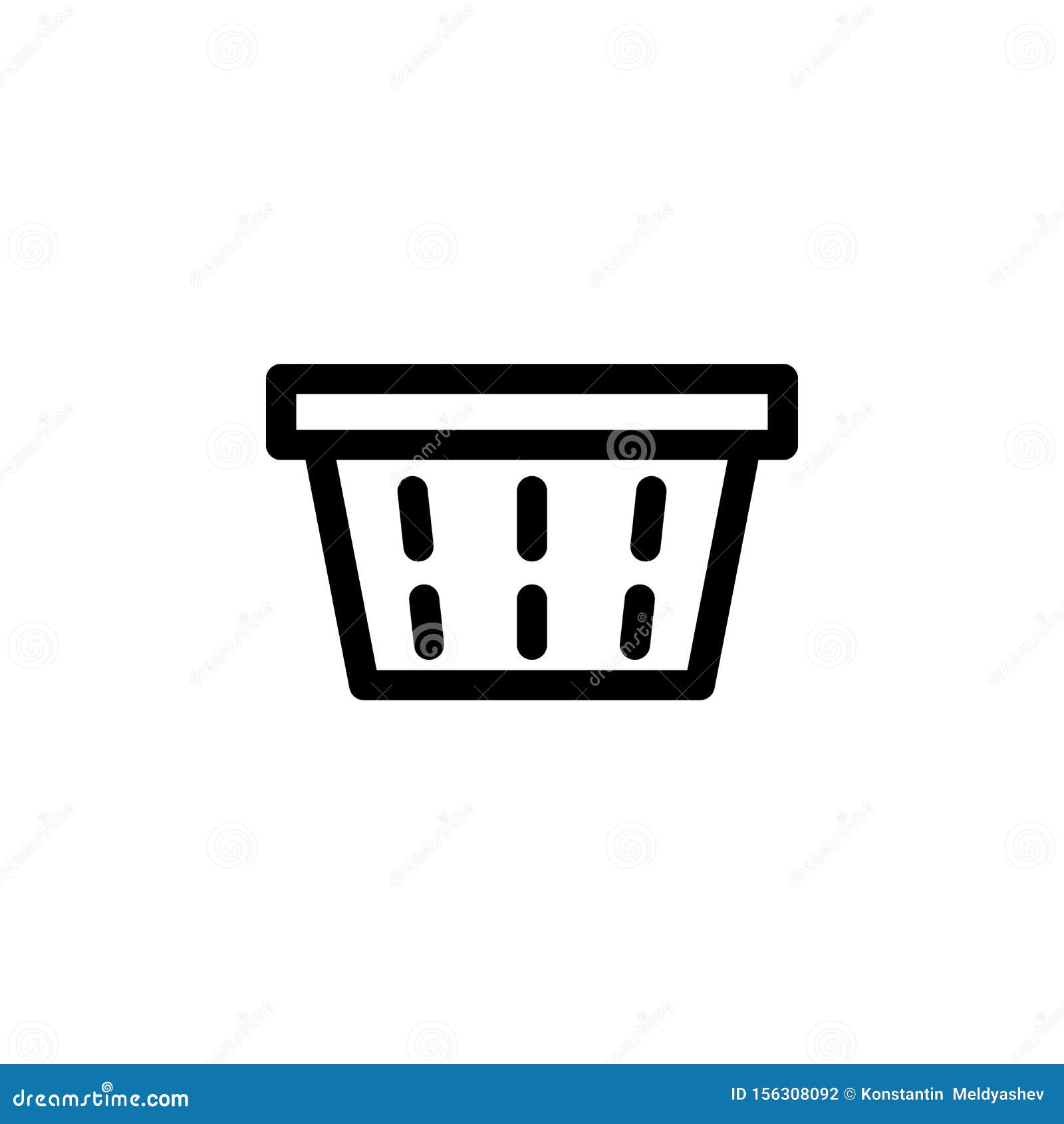 Basket Icon. Simple Thin Line, Outline Vector of Laundry Icons for UI ...