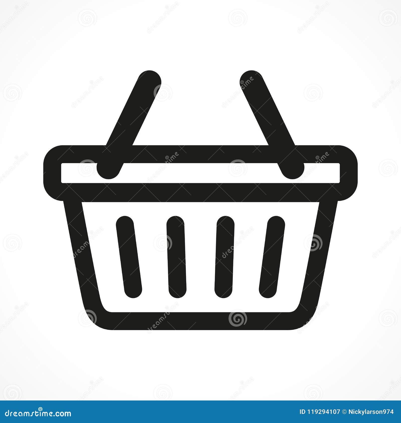 Basket Icon on White Background Stock Vector - Illustration of simple ...