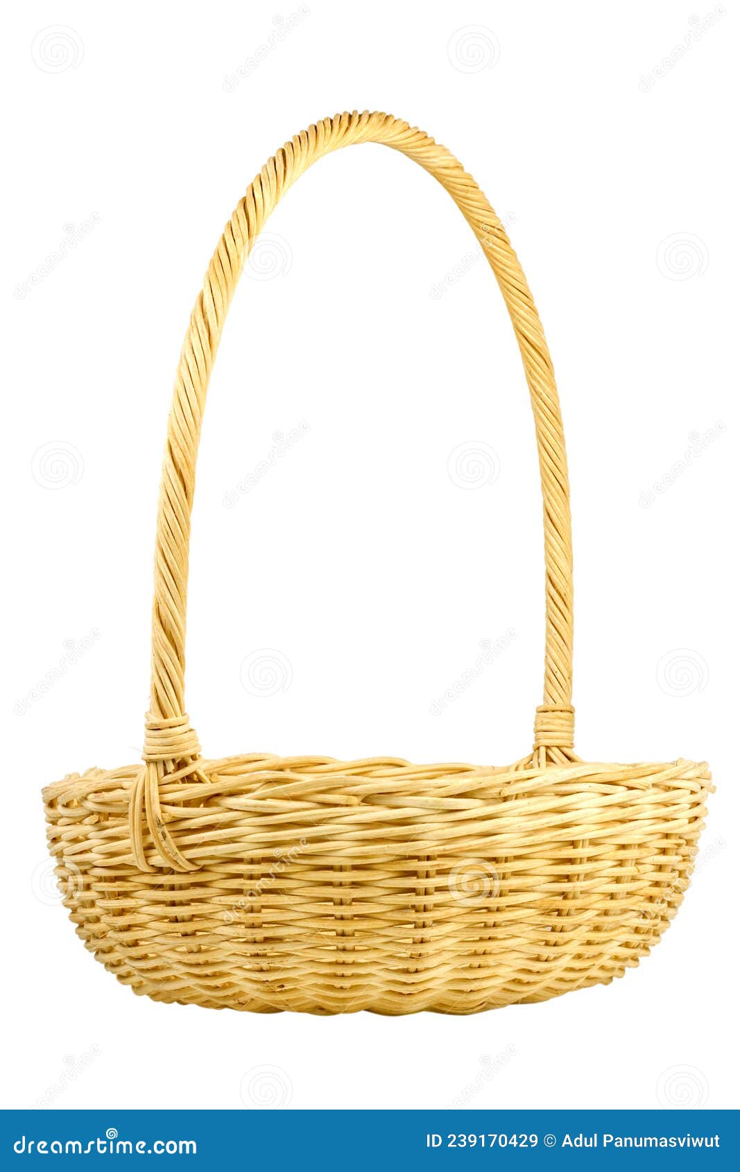 Basket Isolated on White Background. Stock Image - Image of wicker ...