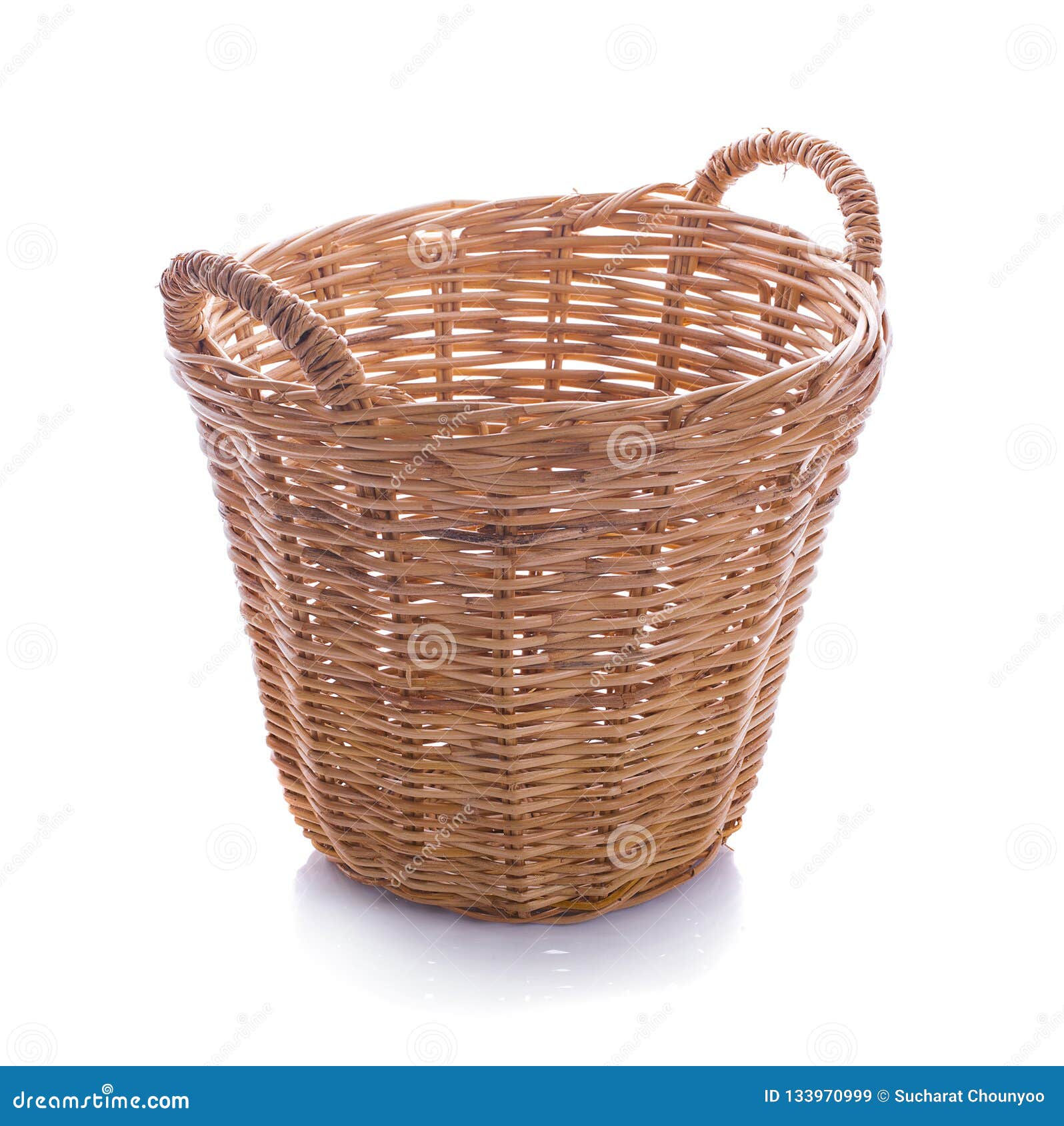 Basket Isolated on White Background Stock Image - Image of pattern ...
