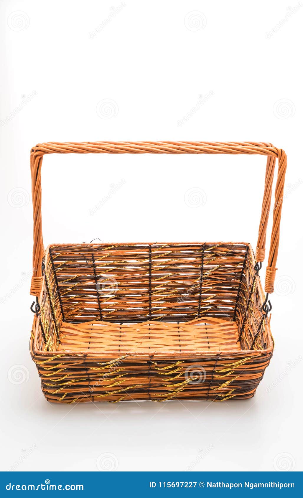 Basket on white background stock image. Image of vintage - 115697227