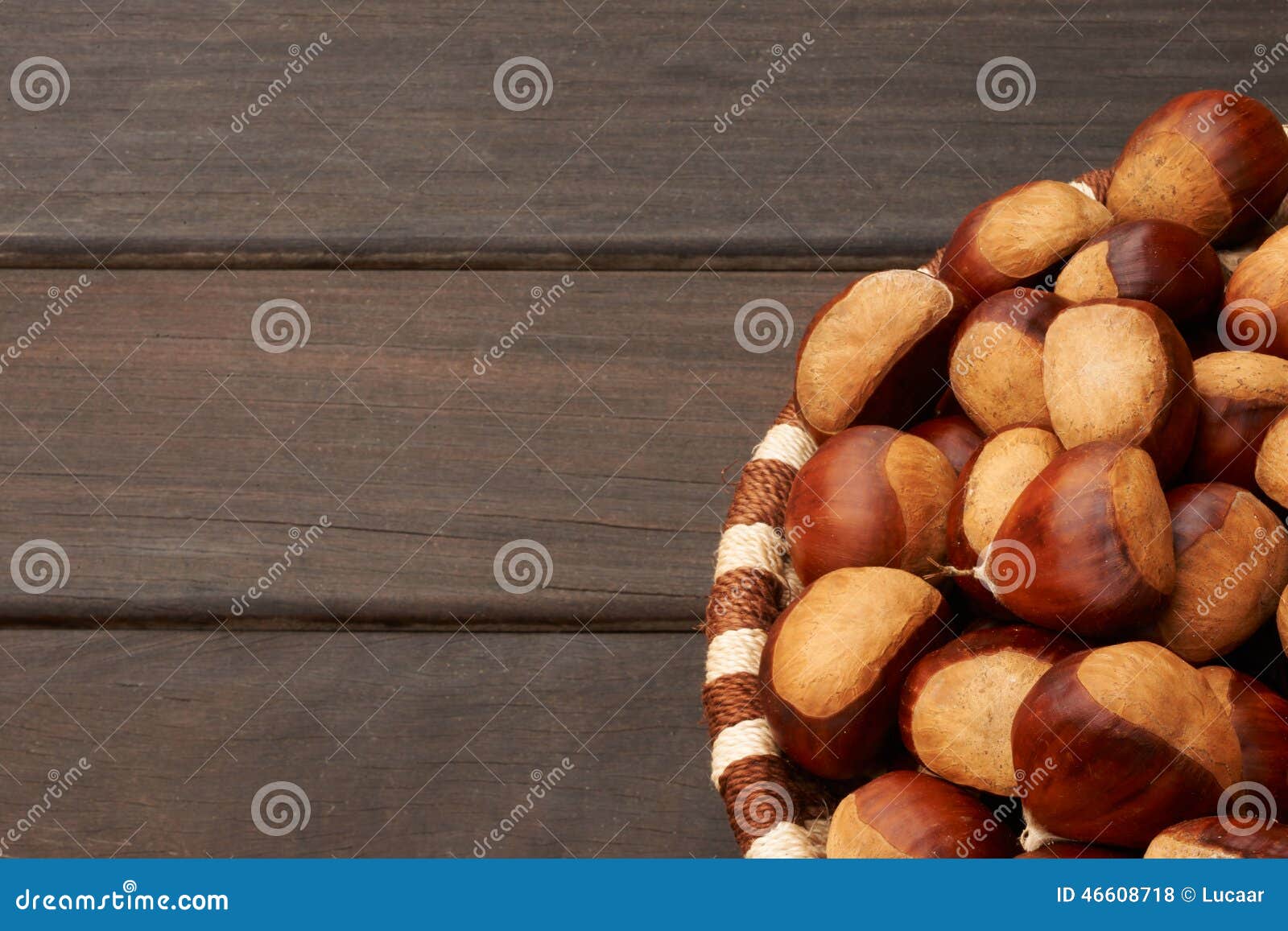Basket of large chestnuts stock photo. Image of natural - 46608718