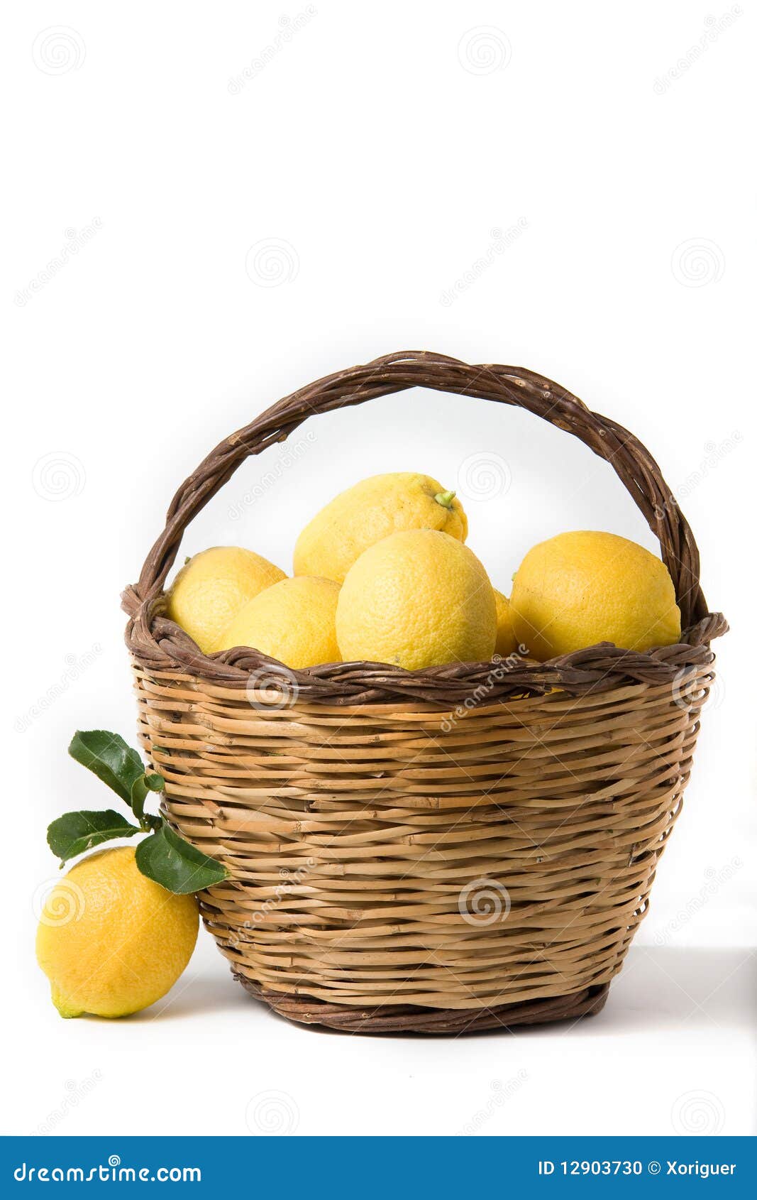 Basket of lemons stock photo. Image of calorie, isolated - 12903730