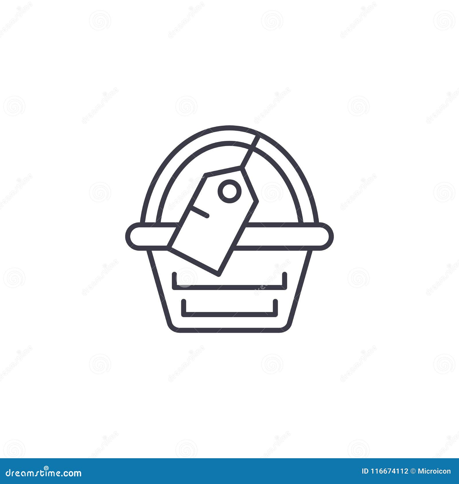 Basket Linear Icon Concept. Basket Line Vector Sign, Symbol ...