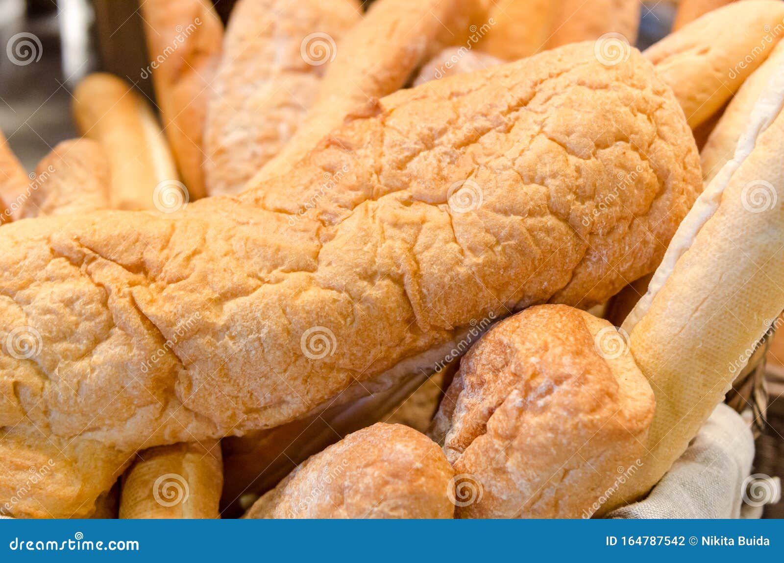 Basket with Lots of Various Breads Stock Photo - Image of bakery ...