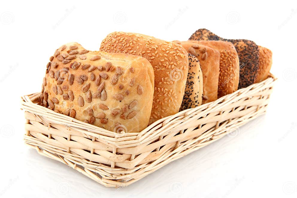 Basket with Luxury Bread Rolls Stock Photo - Image of bake, food: 11314962