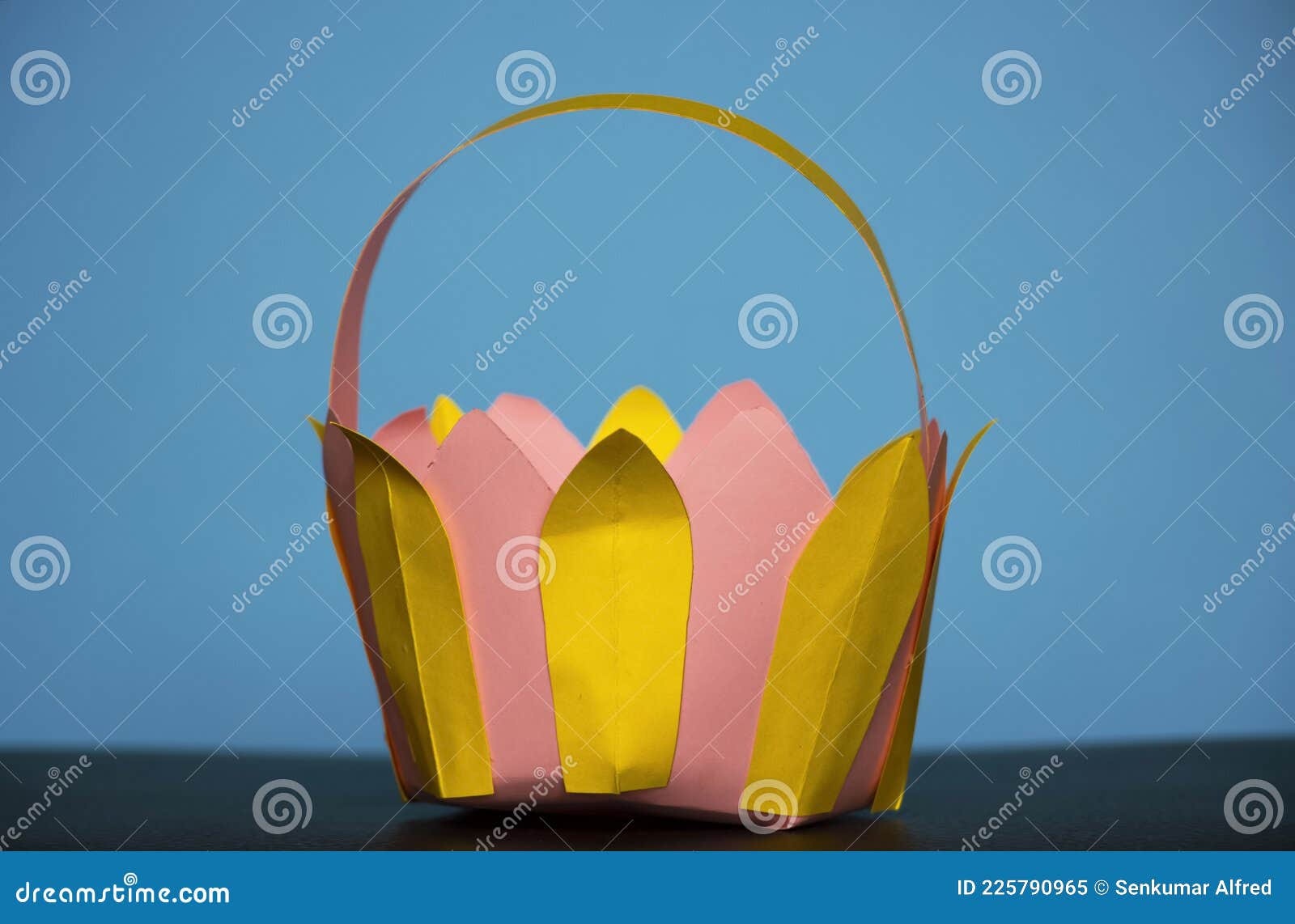 Basket Made Up Colourful Chart Paper Stock Image - Image of isolated ...