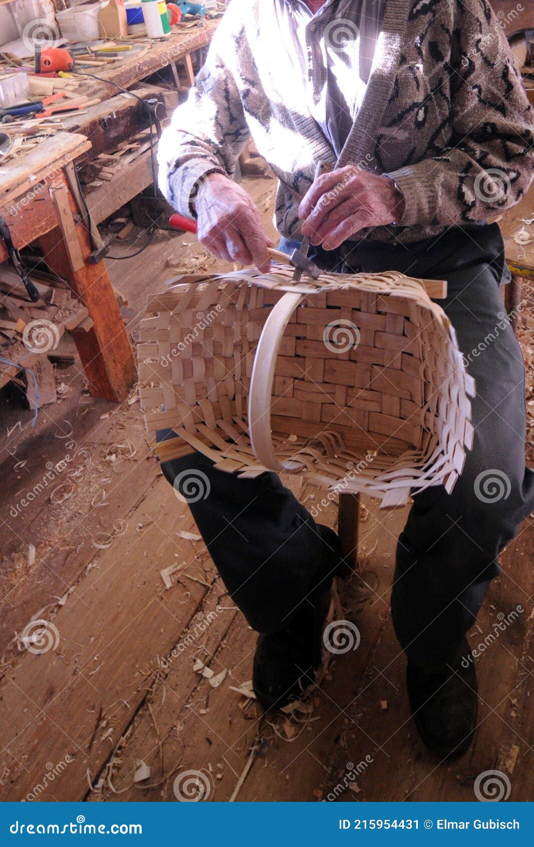 A Basket Maker Weaves a Basket Stock Image - Image of minimum, order ...