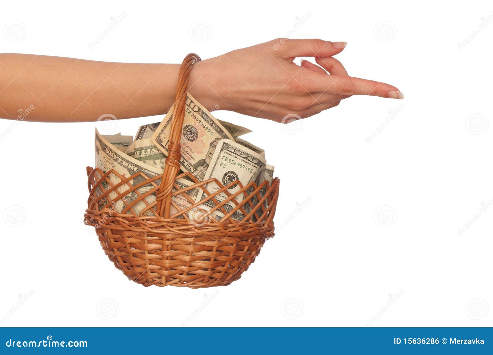 Basket with money stock photo. Image of commercial, buying - 15636286