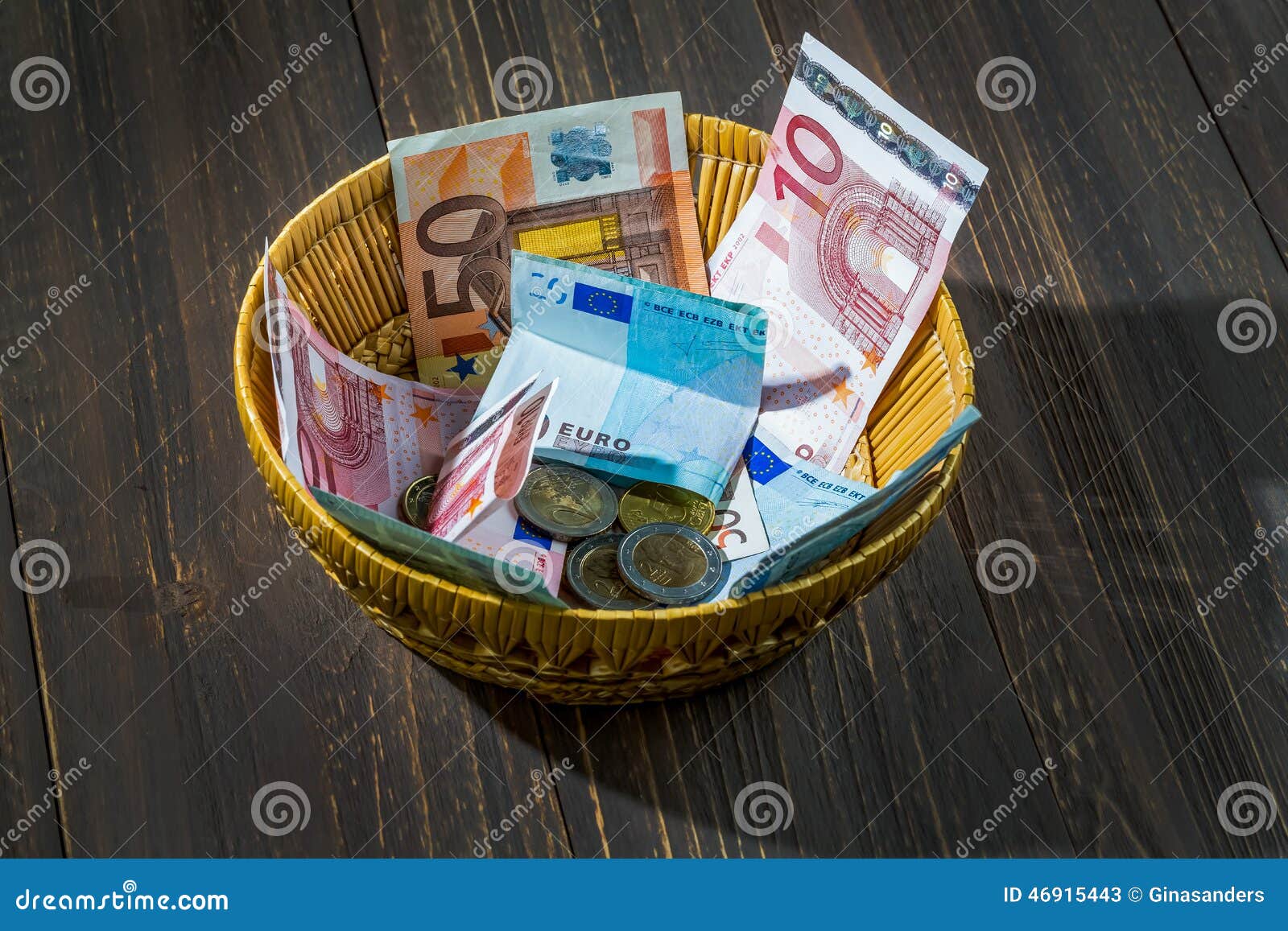 Basket with Money from Donations Stock Image - Image of finance, gift ...