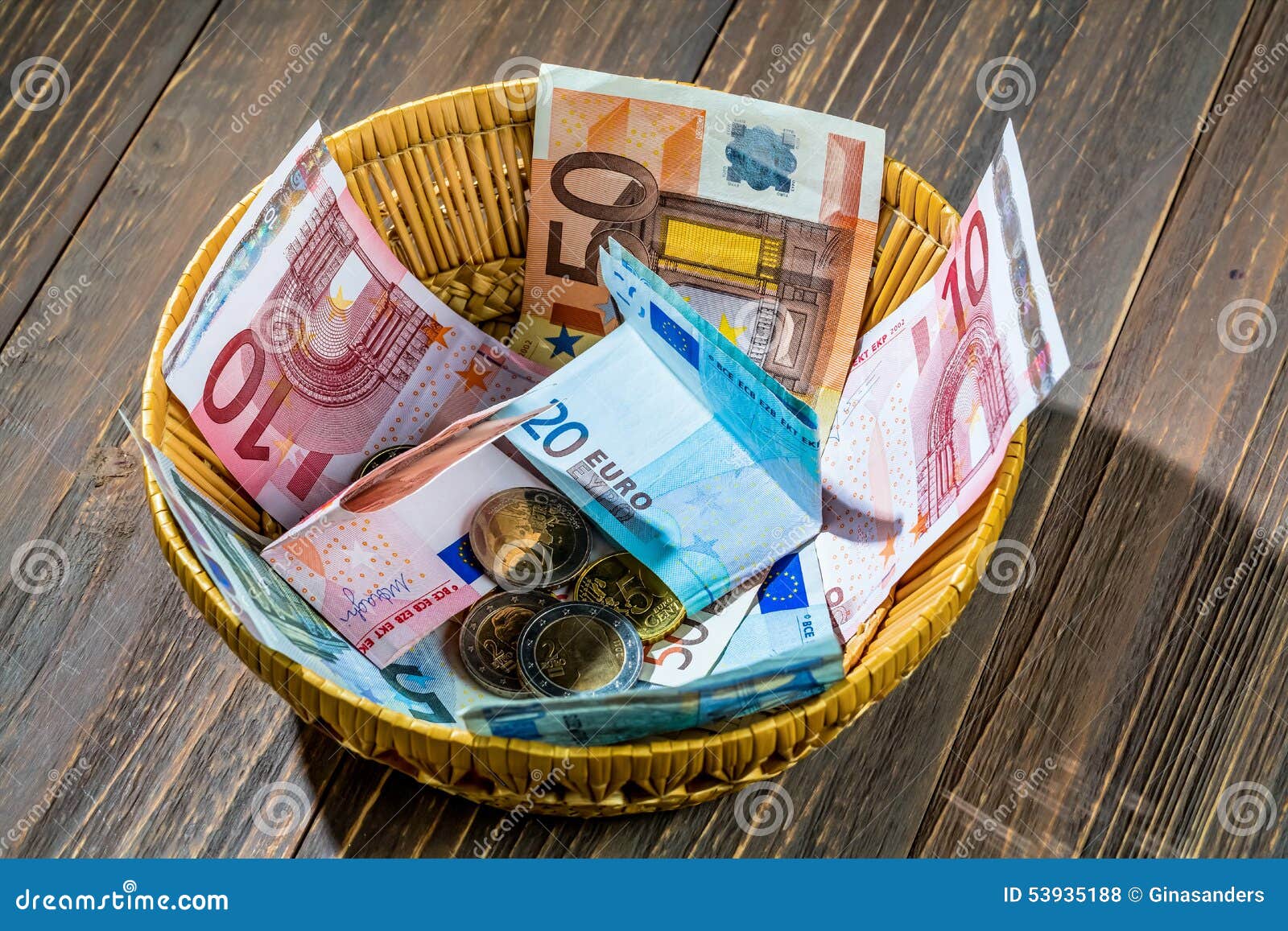 Basket with Money from Donations Stock Photo - Image of gift, service ...