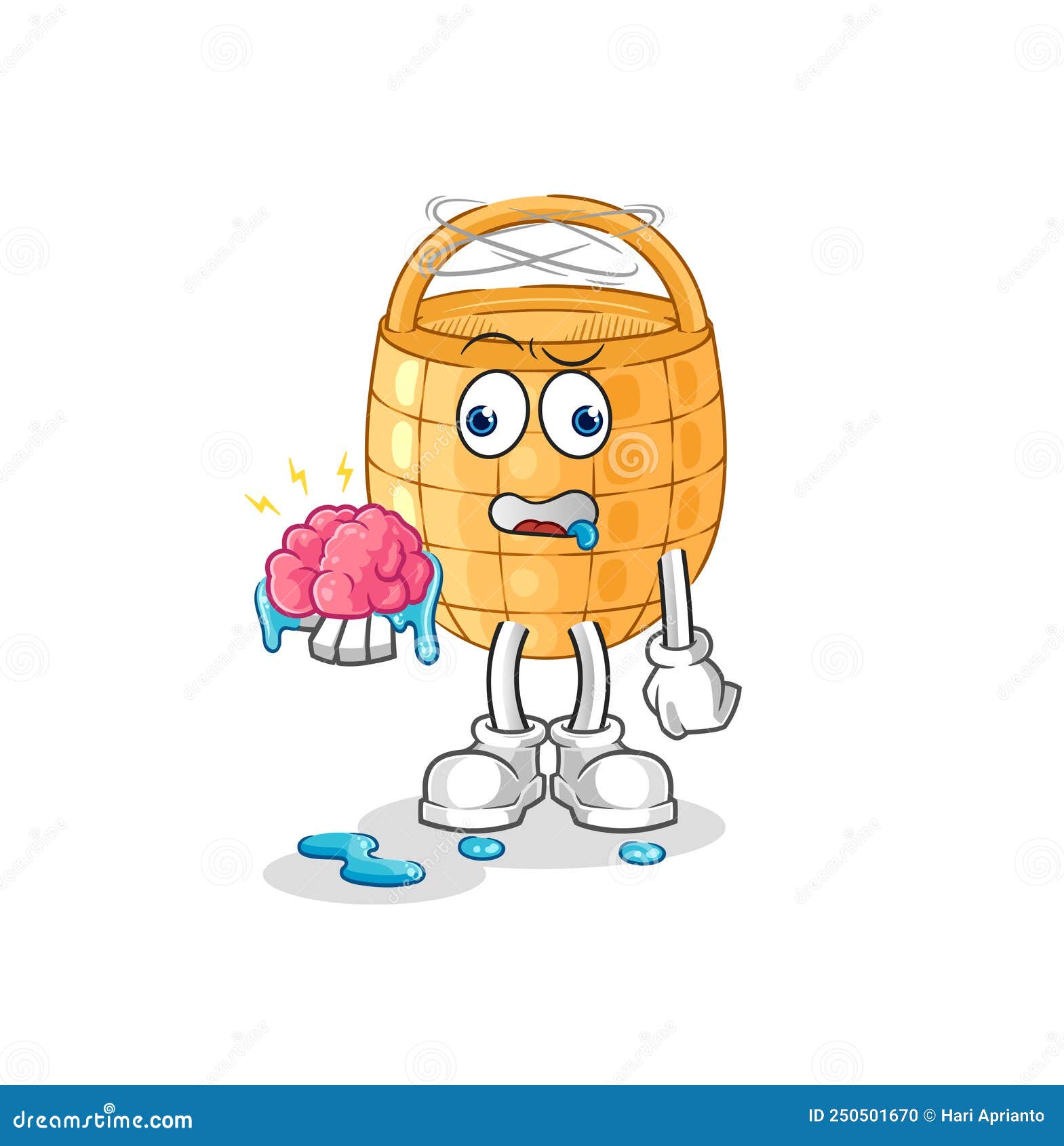 Basket No Brain Vector. Cartoon Character Stock Vector - Illustration ...
