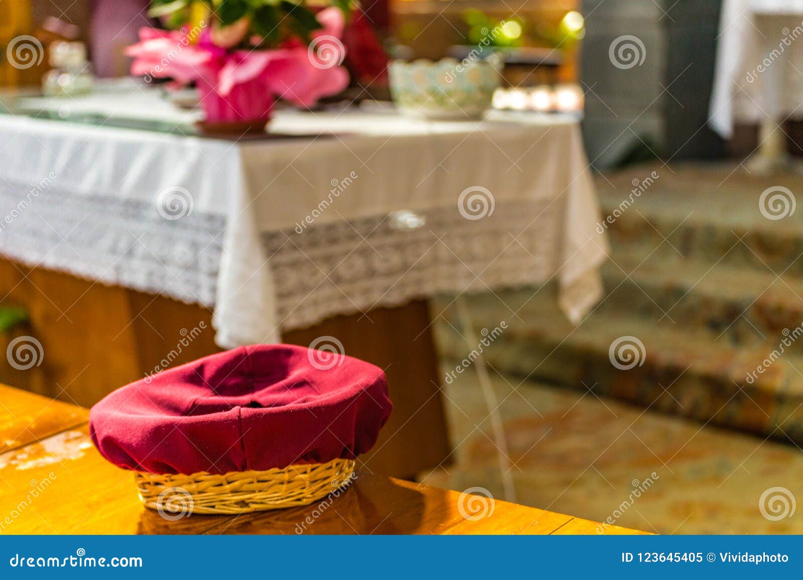 Basket for the offertory stock image. Image of offertory - 123645405