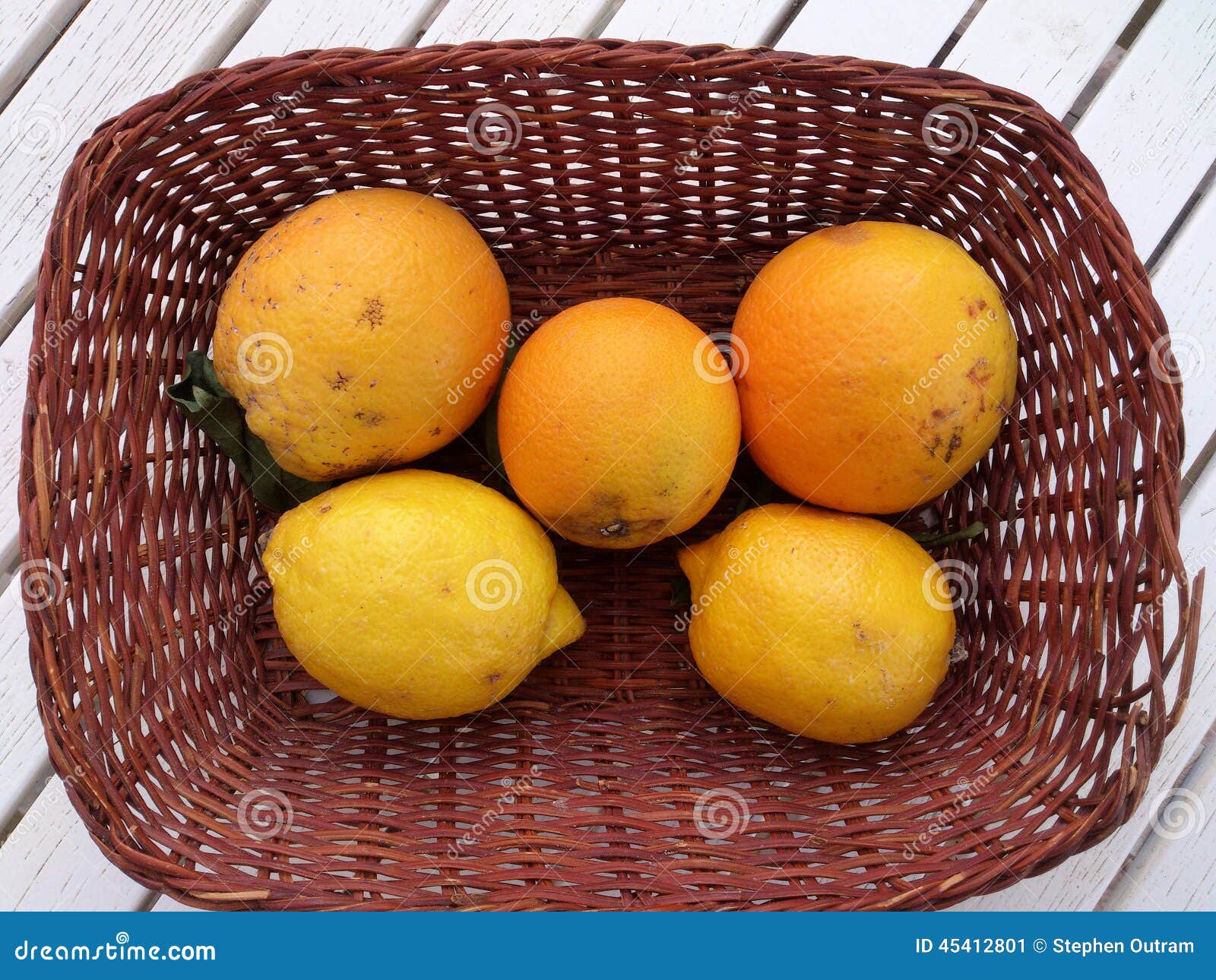 Basket of Oranges and Lemons Lesvos Greece Stock Image - Image of fresh ...