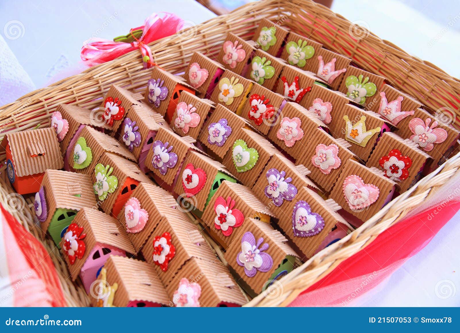 Basket with packed sweets stock image. Image of mauve - 21507053