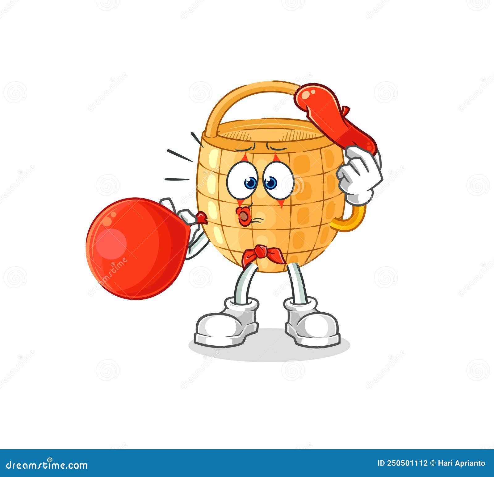 Pantomime Boy With The 1 Balloon Number And Text Vector Illustration ...