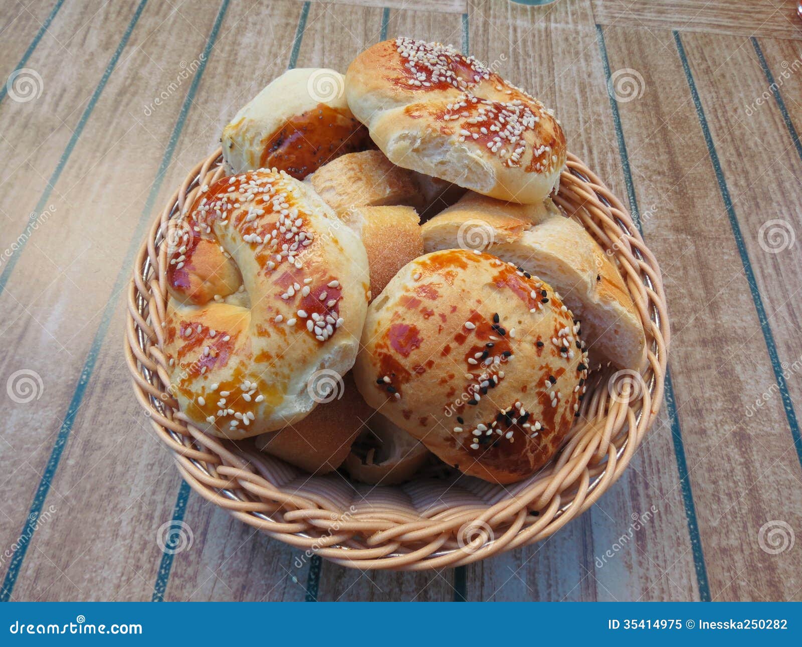 Basket with pastries stock image. Image of white, saucer - 35414975