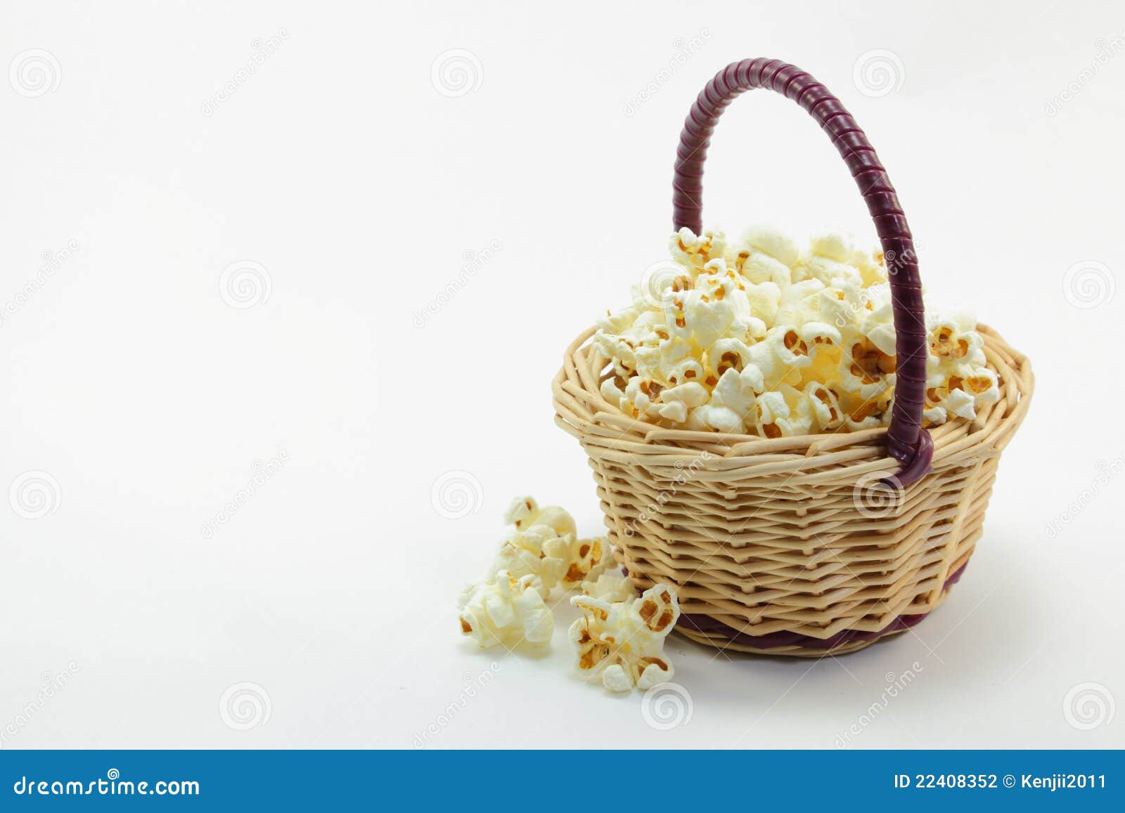 Basket with popcorn stock photo. Image of popcorn, cream - 22408352