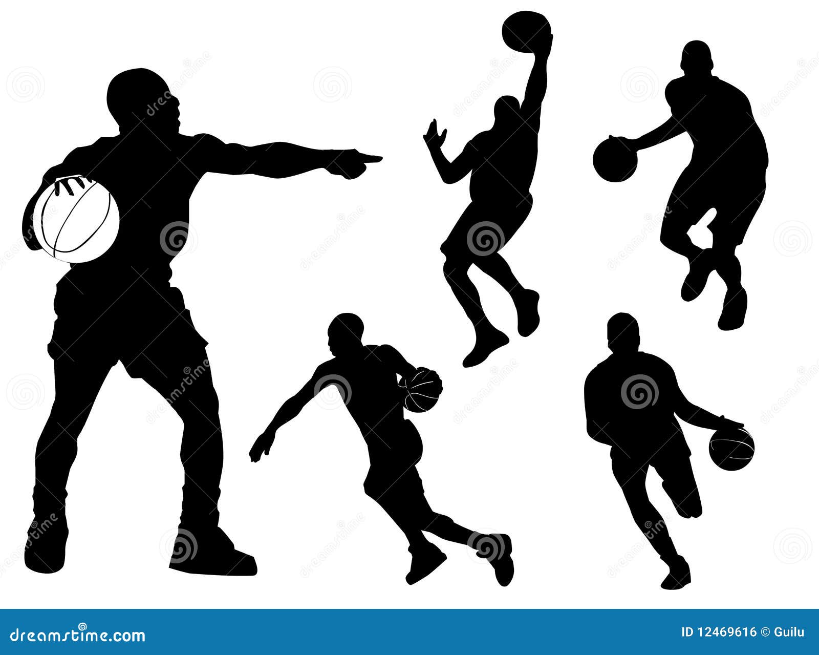Basket poses stock vector. Illustration of dribbling - 12469616