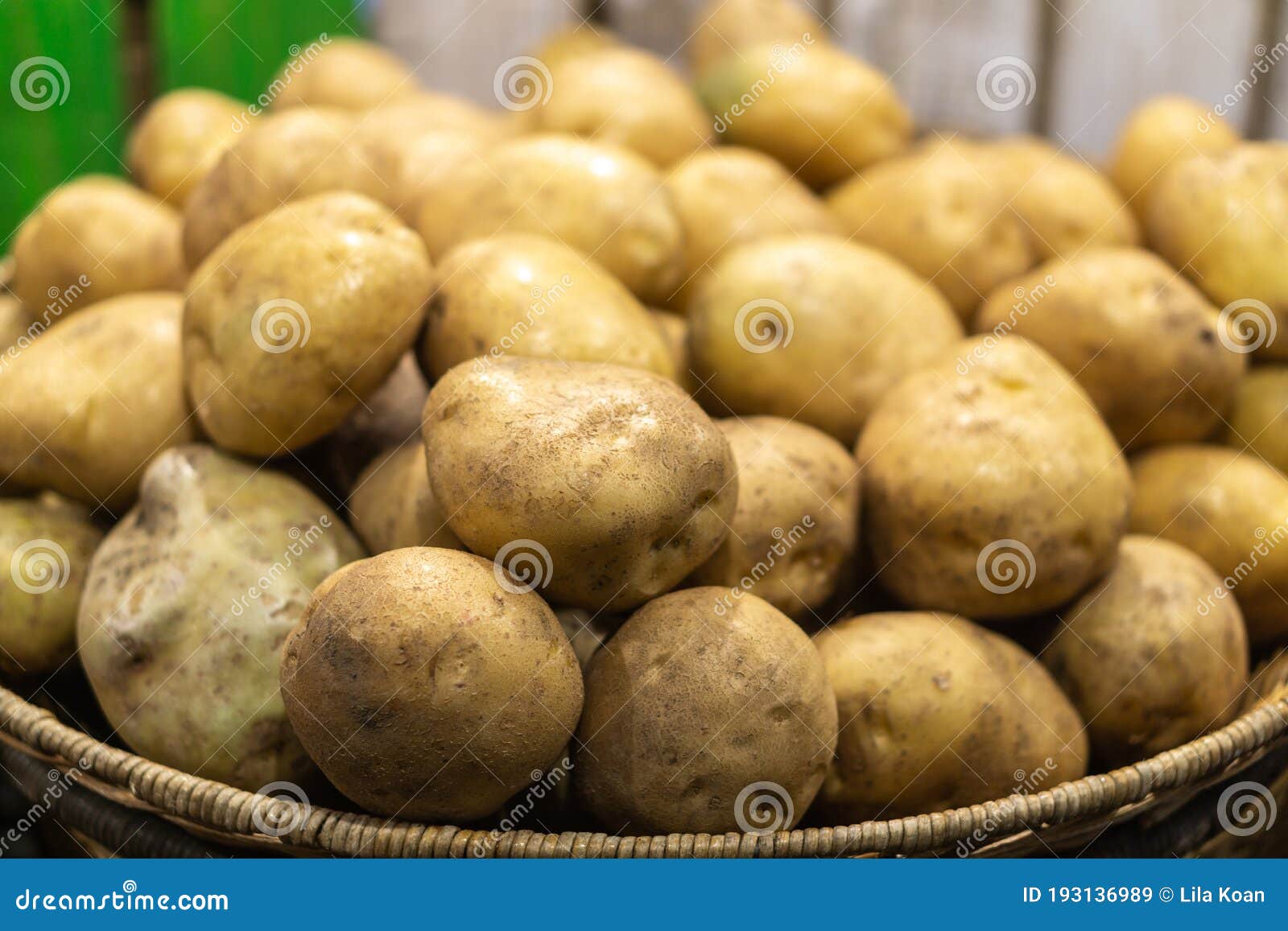 Basket with Potatoes in Shop Stock Image - Image of potatoes, potato ...